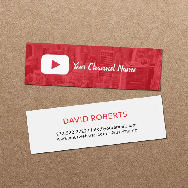 Youtube Channel Custom Photo Youtuber Mini Business Card | Zazzle