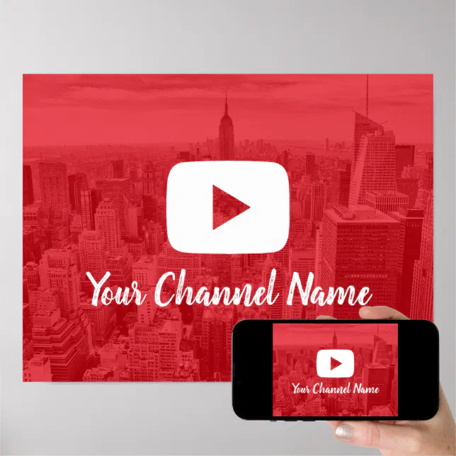 Youtube Channel Custom Photo Youtuber Poster | Zazzle
