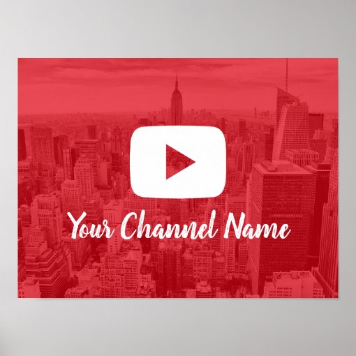 Youtube Channel Custom Photo Youtuber Poster | Zazzle