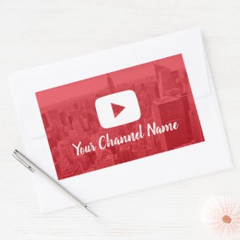 Youtube Channel Custom Photo Youtuber Rectangular Sticker | Zazzle