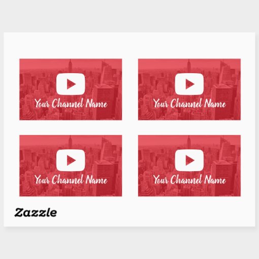 Youtube Channel Custom Photo Youtuber Rectangular Sticker | Zazzle