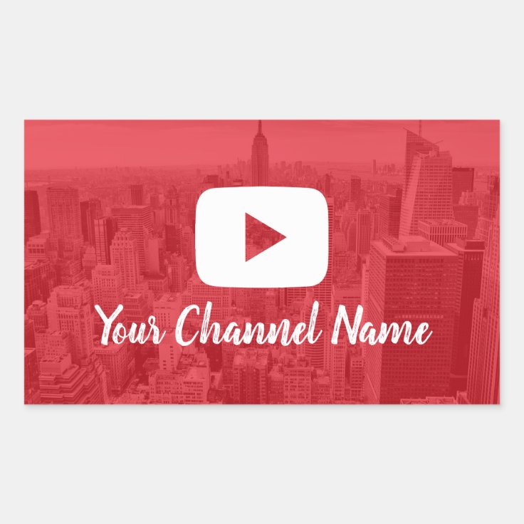 Youtube Channel Custom Photo Youtuber Rectangular Sticker | Zazzle