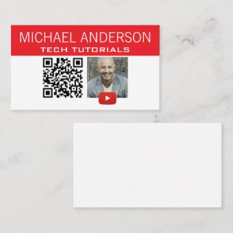 YouTube Channel Logo and QR Code | Modern YouTuber Business Card | Zazzle