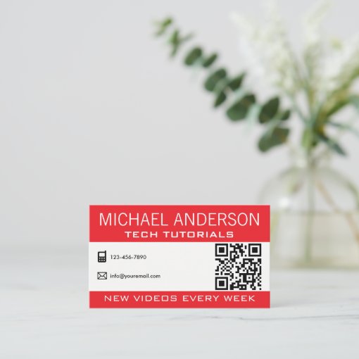YouTube Channel | Professional YouTuber Business Card | Zazzle
