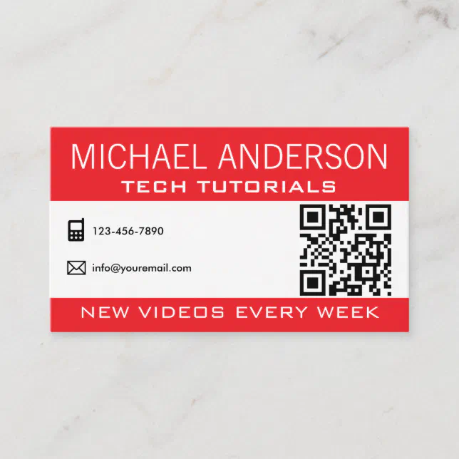 YouTube Channel | Professional YouTuber Business Card | Zazzle