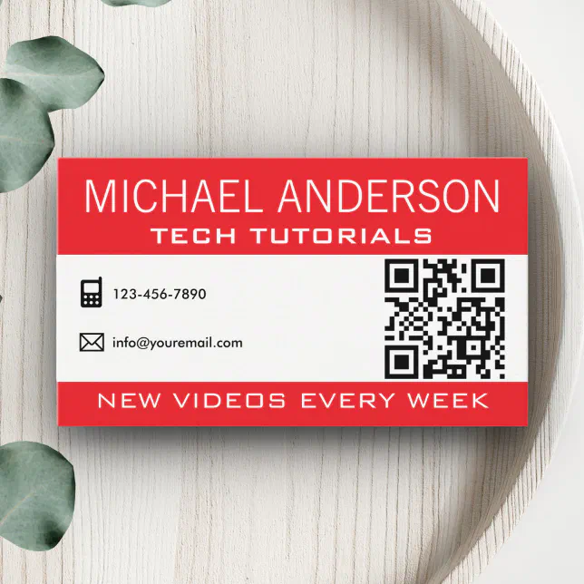 YouTube Channel | Professional YouTuber Business Card | Zazzle