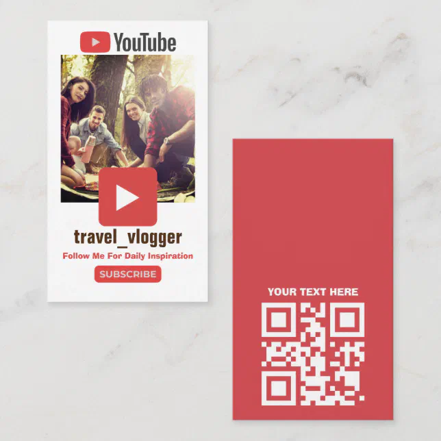 Youtube channel promotion Business Card | Zazzle