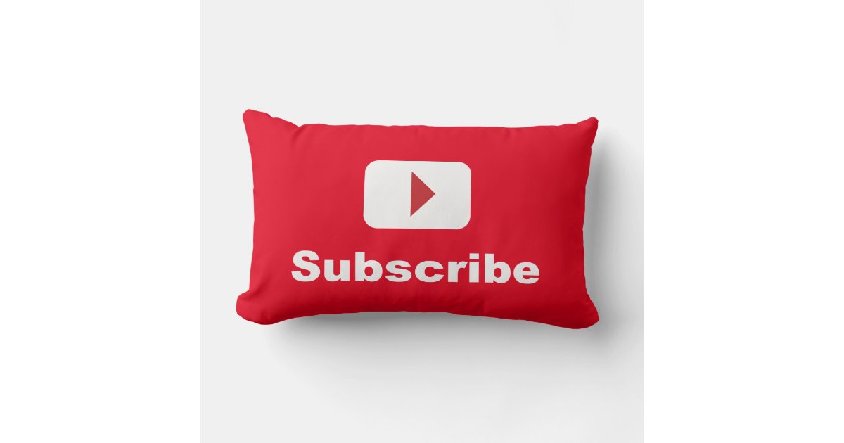 youtube channel subscribe lumbar pillow | Zazzle