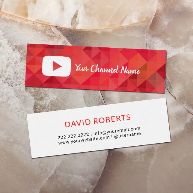 Youtube Channel Youtuber Social Media Mini Business Card | Zazzle