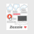 youTube icons stickers Custom-Cut Vinyl Sticker | Zazzle
