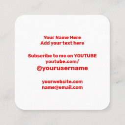 Youtube logo social media red and white promo calling card | Zazzle