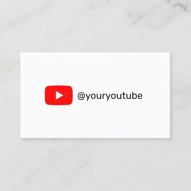 YouTube social media modern trendy marketing Calling Card | Zazzle