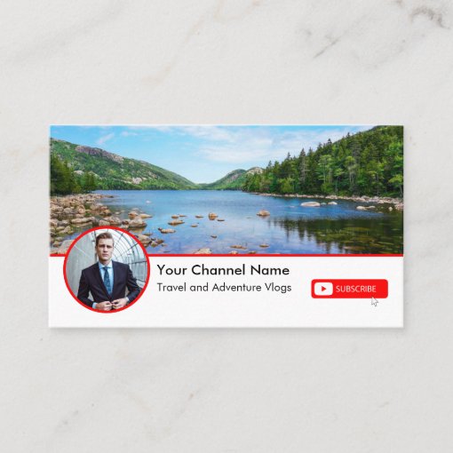 Youtube Vlogger Channel With Profile Photo Business Card | Zazzle
