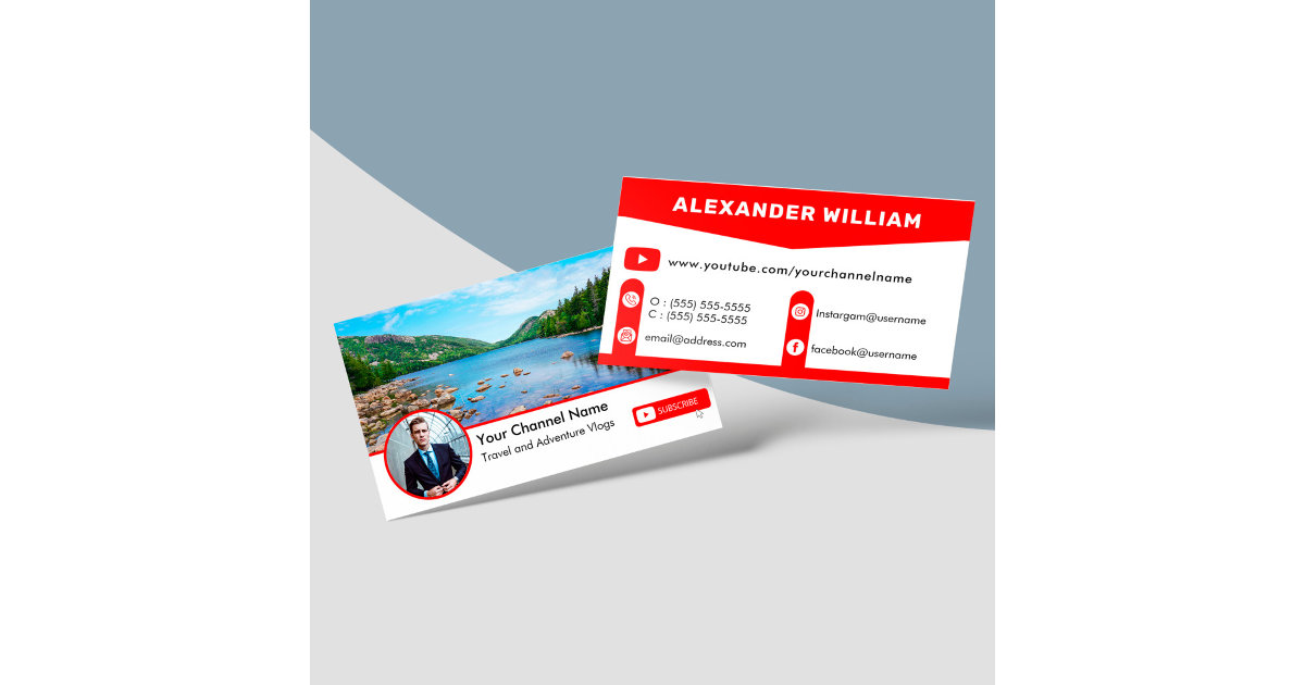 Youtube Vlogger Channel With Profile Photo Business Card | Zazzle