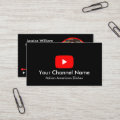 Youtube Vlogger Channel With QR Code Black Business Card | Zazzle