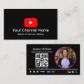 Youtube Vlogger Channel With QR Code Black Business Card | Zazzle