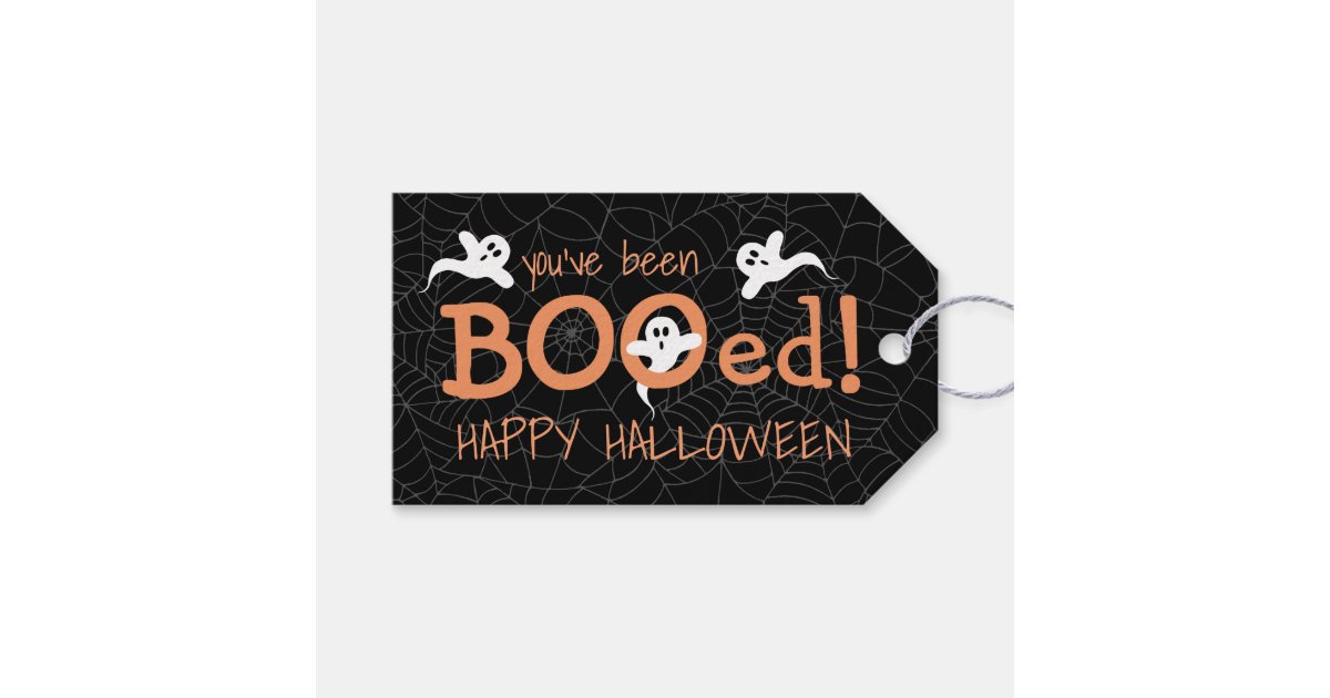 You've Been Booed Cute Ghost Halloween Candy Favor Gift Tags | Zazzle