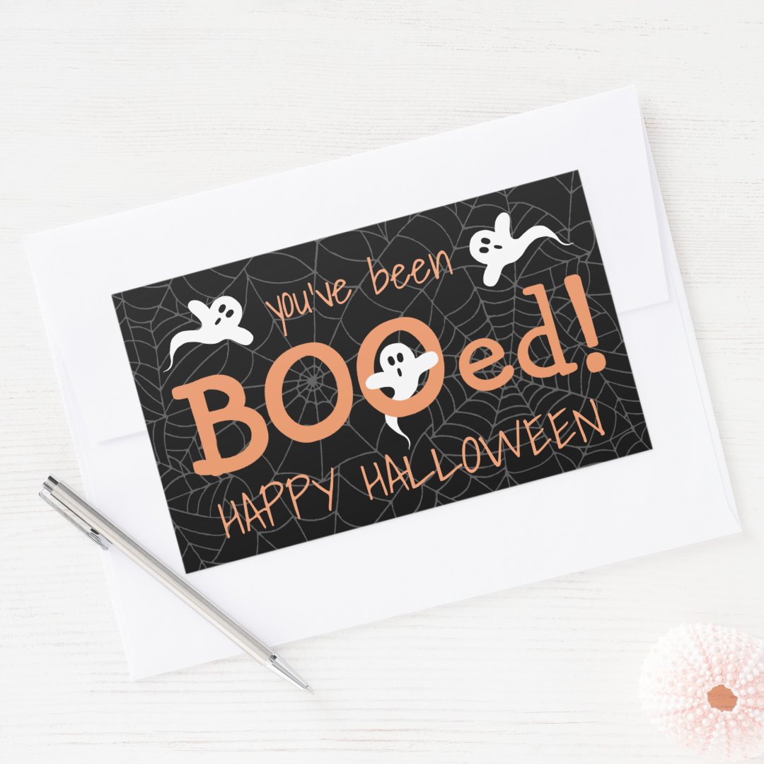 You've Been Booed Cute Ghost Halloween Candy Treat Rectangular Sticker ...