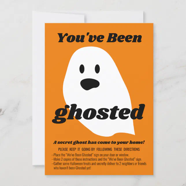 You've Been Ghosted Game Neighborhood Halloween Invitation | Zazzle