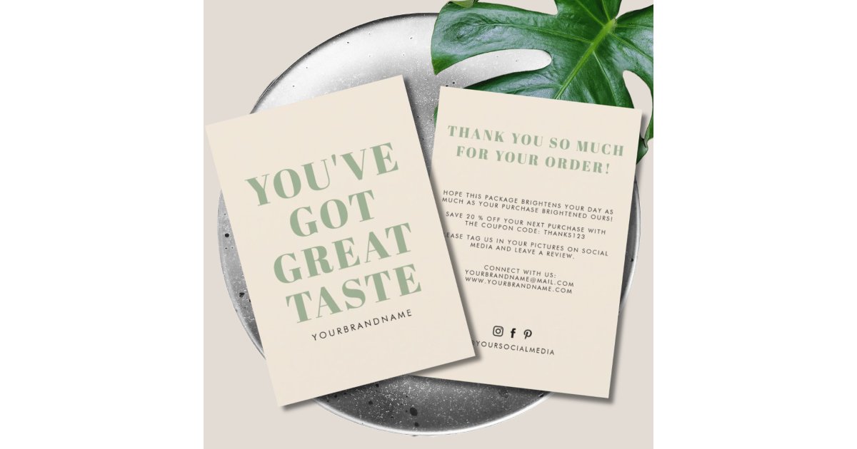 You've got great taste business thank you card | Zazzle