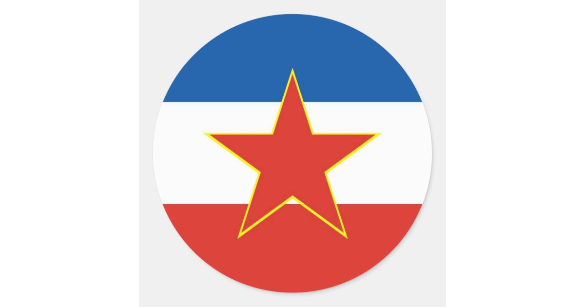 yugoslavia flag classic round sticker | Zazzle