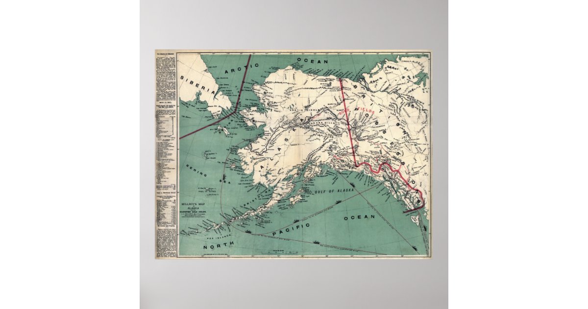 YUKON KLONDIKE GOLD RUSH MAP 1897 POSTER | Zazzle