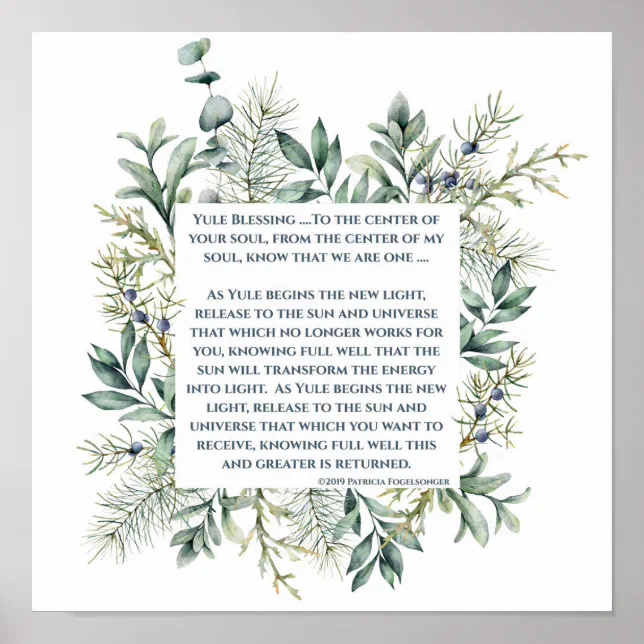 "Yule Blessing" Poster | Zazzle