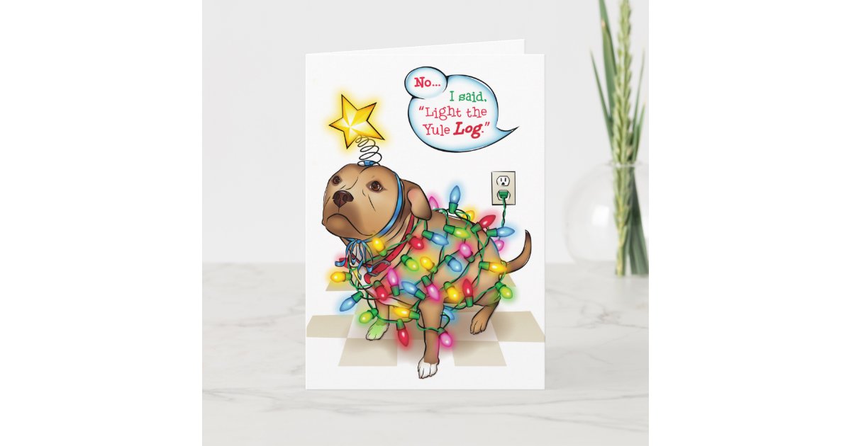 Yule Dog Greeting Card | Zazzle
