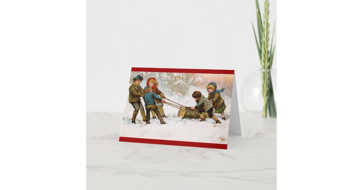Yule Log Christmas card | Zazzle