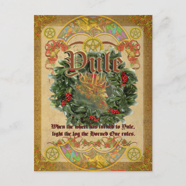 Yule Winter Solstice Pagan Fantasy Art Postcard | Zazzle