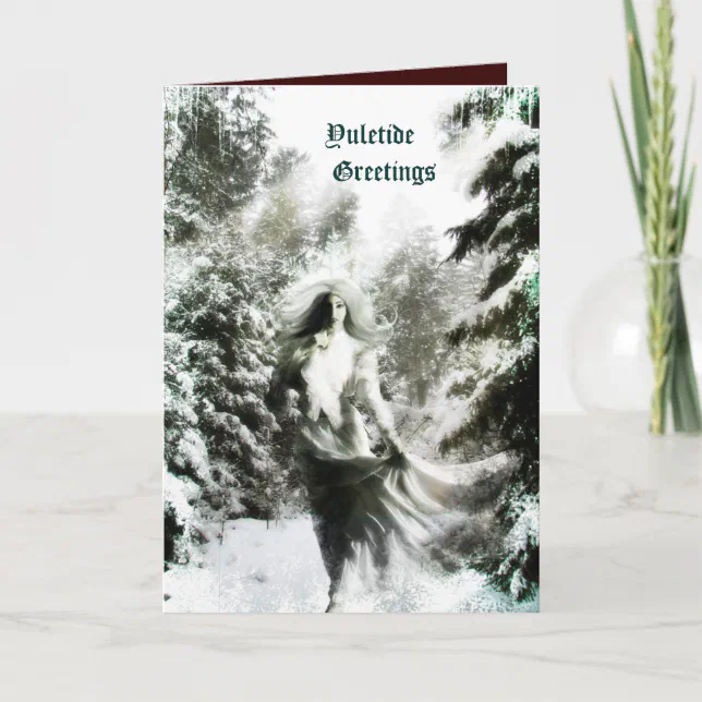 Yuletide Goddess Holiday Card | Zazzle