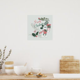 Yuletide Joy | Merry Christmas Mickey Poster | Zazzle