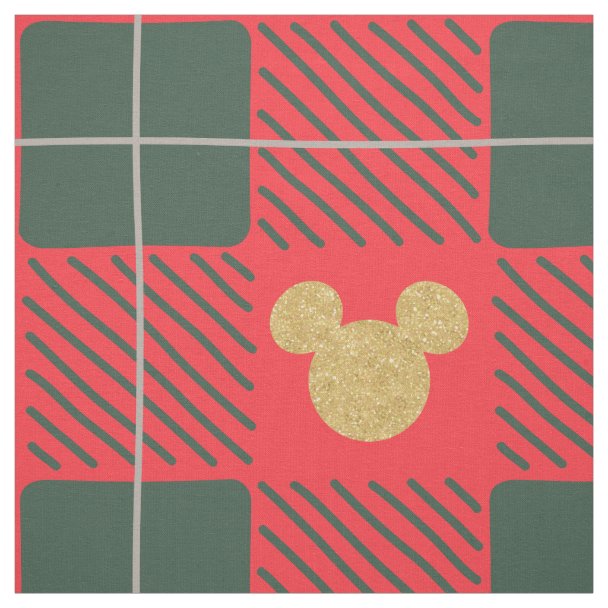 Mickey Mouse | Grid Pattern Fabric | Zazzle