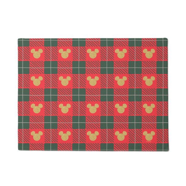 Mickey Mouse Christmas Ornament Pattern Fabric | Zazzle