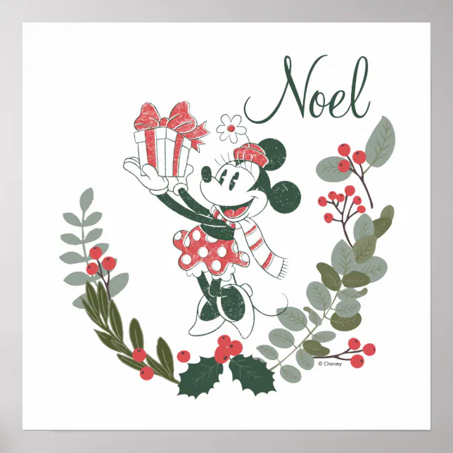 Yuletide Joy | Minnie Noel Poster | Zazzle