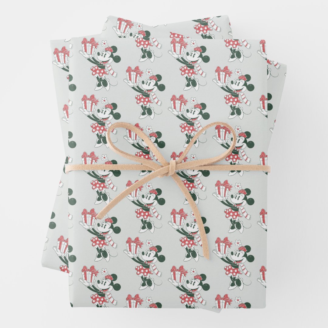 Yuletide Joy | Minnie Noel Wrapping Paper Sheets | Zazzle