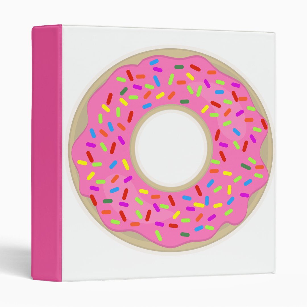 Yum Frosted Donut 3 Ring Binder | Zazzle