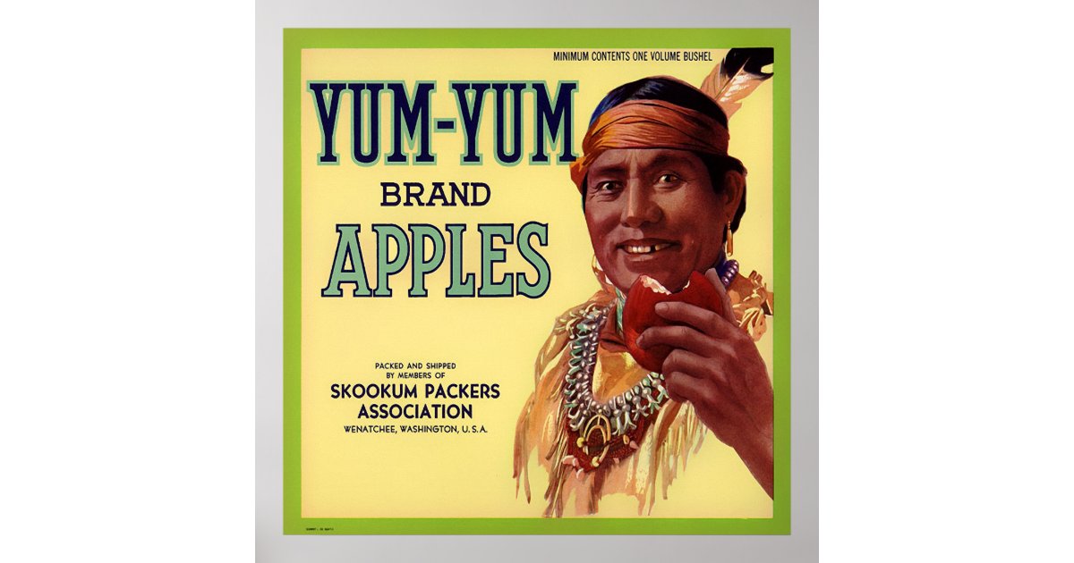 YUM YUM BRAND APPLES VINTAGE CRATE LABEL POSTER | Zazzle