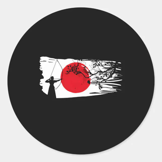 Yumi Bow Kyudo Japanese Archery Classic Round Sticker | Zazzle