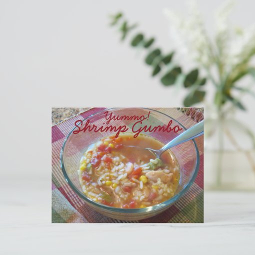 Yummo Shrimp Gumbo Recipe Card | Zazzle