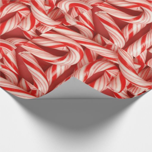 Yummy Christmas Holiday Peppermint Candy Canes Wrapping Paper | Zazzle