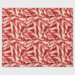 Yummy Christmas Holiday Peppermint Candy Canes Wrapping Paper | Zazzle