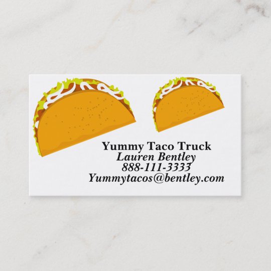 Yummy Taco Food Truck Business Cards | Zazzle.com