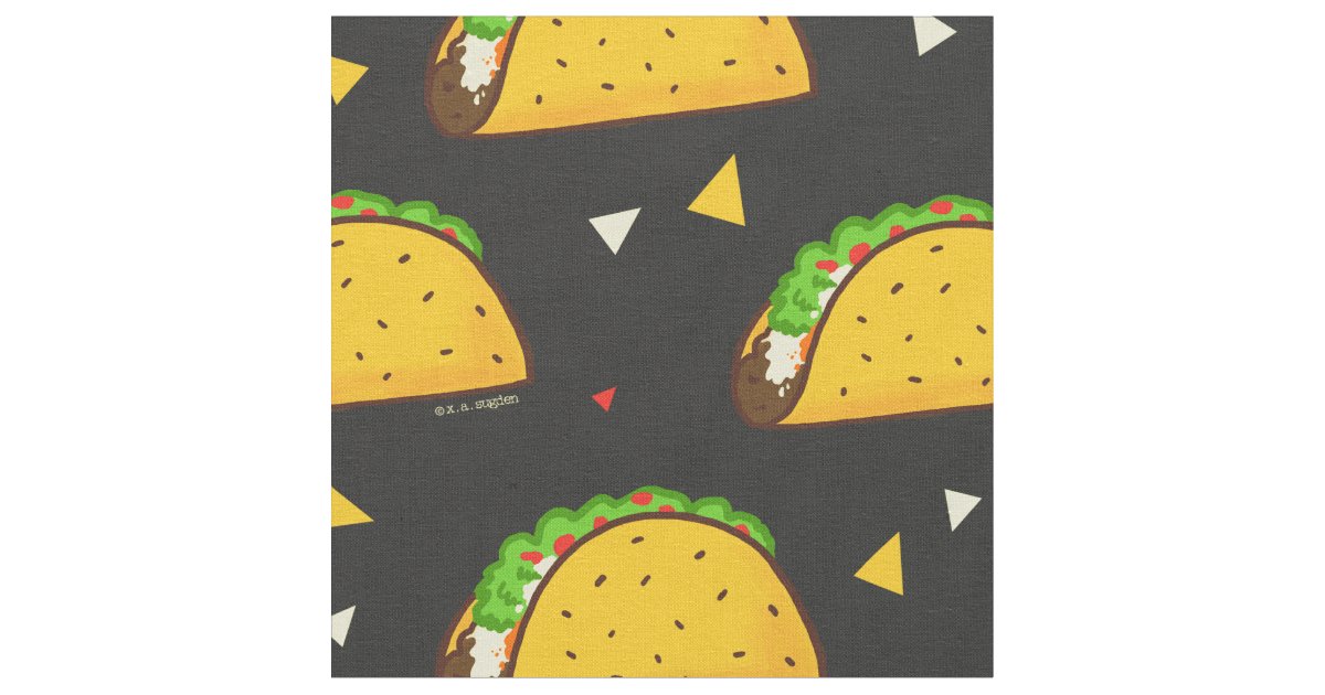 Yummy Taco Pattern Fabric | Zazzle