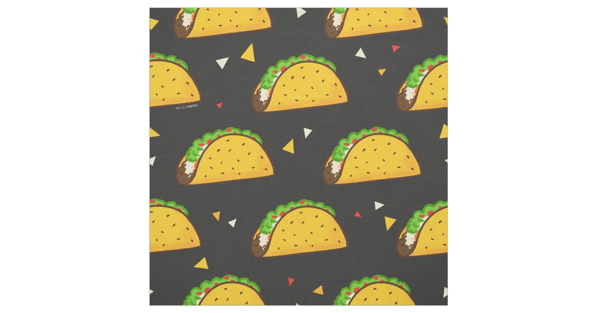Yummy Taco Pattern Fabric | Zazzle