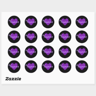 Yvonne in Purple Classic Round Sticker | Zazzle