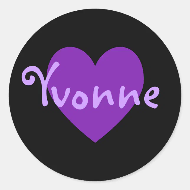 Yvonne in Purple Classic Round Sticker | Zazzle