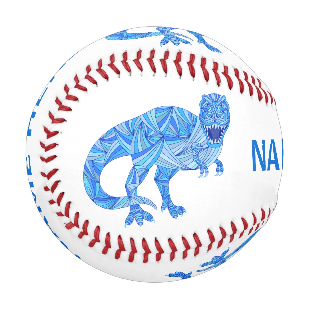 Z Blue T-Rex Colorful Dinosaur Prehistoric Animal Baseball | Zazzle