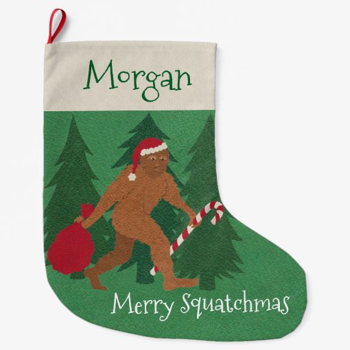 Z Santa Squatch Christmas For Kids Add Your Name Large Christmas ...