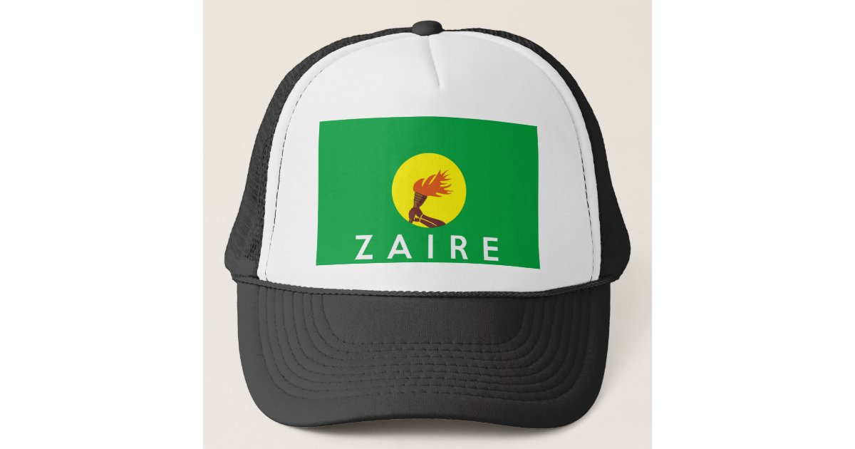 zaire congo country flag symbol name text trucker hat | Zazzle